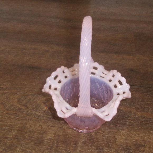 Fenton | Accents | Fenton Basket Pink Opalescent Open Edge Weave | Poshmark